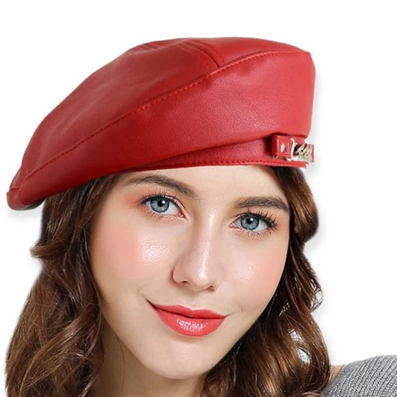 Wild Time Fashion | Accessories | New Beret Leather Silver Twisted ...